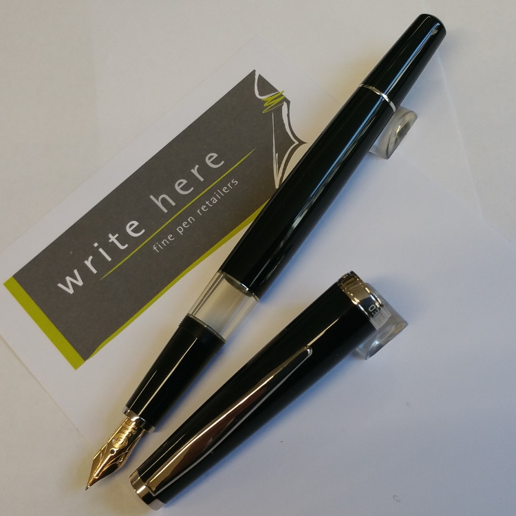 Cleo Skribent Classic Palladium Piston Gold Nib Fountain Pen